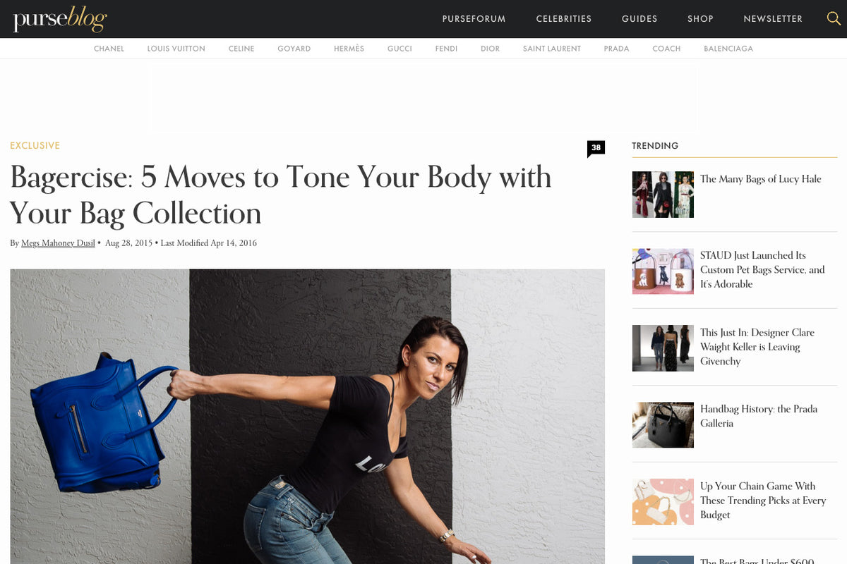 PurseBlog: Bagercise: 5 Moves to Tone Your Body with Your Bag Collecti ...